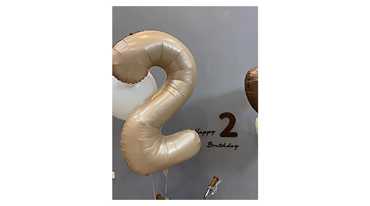 40 Inch Tan Number 1 Balloon for Birthdays & Weddings | ANGEL Q HOUSE