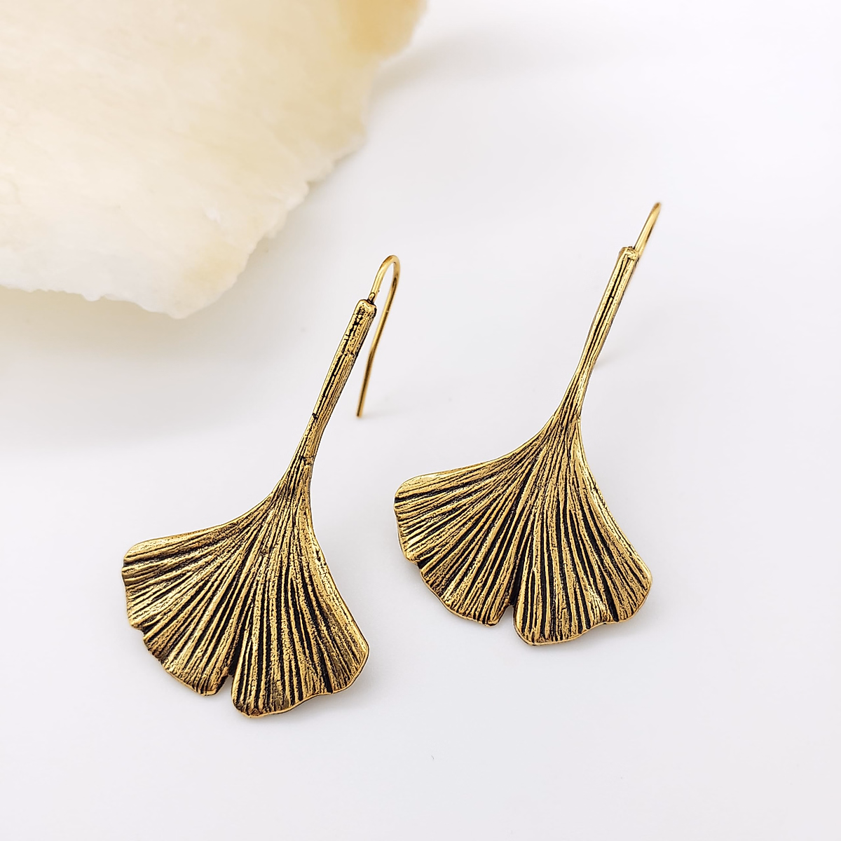 Ginkgo Leaf Earrings - Museum Reproductions - Made in the United States