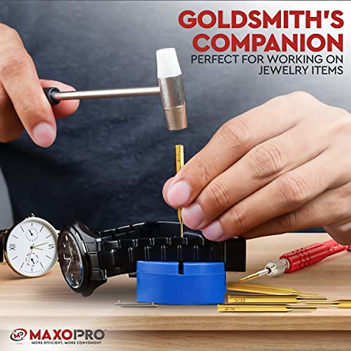 Premium Brass Punch Set – 8 Pcs Professional Brass Drive Pin Punch Set - Non-marring Brass Punch Set for Gunsmithing - Assorted Gun Punch Set for Watch Repair Jewelry and Craft – By Maxopro