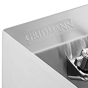 GRIDMANN Commercial NSF Stainless Steel Sink with Faucet & Side Splashes - Wall Mount Hand Washing Basin