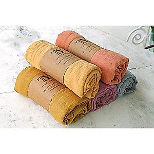 THIPKAYORE Baby Swaddle Blankets, Baby Swaddling Neutral Receiving Blanket for Boys & Girls, 70% Bamboo & 30% Cotton, Large 47 x 47 inches Solid Color (Yellow)