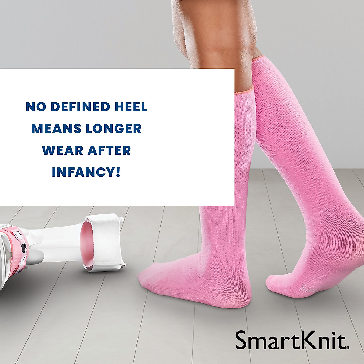 SmartKnit AFO Baby Socks - Infant Seamless AFO Interface and Sensitivity Socks (White, X-Small)