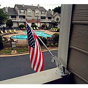 MTB 1 Inch Aluminum Wall Mount Flag Pole Bracket Display Flag in Multi- Position Premium Quality Flag Pole Holder Flag Pole Base Flag Stand Flag Bracket, Pack of 1