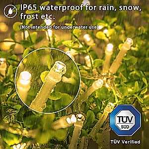 koopower [Timer & Remote] 36ft 100 LED Outdoor Battery Fairy Lights (IP65 Waterproof, Dimmable, 8 Modes, Warm White)