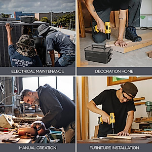 Brehvoe 2 Layer Storage Box With Lid, Opaque Storage Organizer with Handle Portable Tool Box with Latch Stackable for Tool/Art & Crafts Case/Gadgets Supplies, Durable ABS