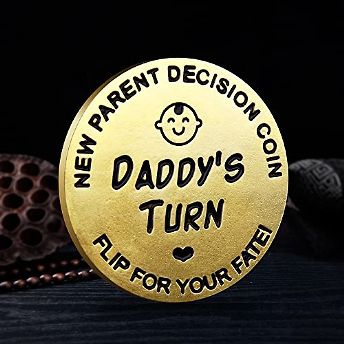 2 Pcs Parent Decision Coin for New Parents, Fun Flip Coin Gold Silver, Mommy's Turn Daddy's Turn Coin, New Baby Shower Gifts, Pregnancy Girls First Time Moms Dads to Be Coin Collecting (Double-Sided)