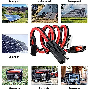Yeebline SAE Anderson Connector, 2FT 12AWG 45A Anderson Connector Adapter to SAE Extension Cable Cord for Goal Zero Yeti, Suaoki, Renogy Portable Solar Generator Power Station