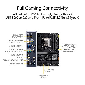 ASUS TUF Gaming Z790-Plus WiFi LGA 1700(Intel®12th&13th Gen) ATX Gaming Motherboard(PCIe 5.0,DDR5,4xM.2 Slots,16+1 DrMOS,WiFi 6,2.5Gb LAN,Front USB 3.2 Gen 2 Type-C®,Thunderbolt 4(USB4),Aura RGB)