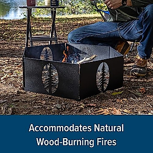 Camco Heavy Duty Steel Campfire Ring - 27"" Wide with Hinged Construction, Portable Collapsible Design is Easily Transportable, Comes with Storage Bag - (51091)", Black