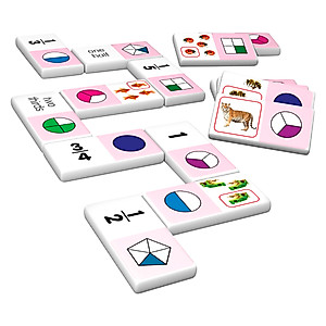 Junior Learning JL485 Fraction Dominoes, Multi 7.8 H x 4.7 L x 1.5 W
