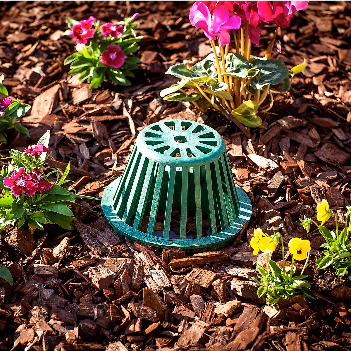 Premium USA Made 4" Inch Black Outdoor Round Atrium Drain Grate Cover - Fits All 4" Inch Sewer & Drain Pipe/Fittings, Also Fits Triple Wall Pipe & Corrugated Landscape Pipe 4" (Black)