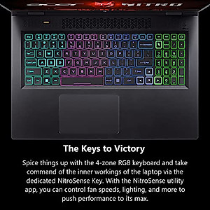 acer Nitro 17 Gaming Laptop | AMD Ryzen 7 7840HS Octa-Core CPU | NVIDIA GeForce RTX 4060 Laptop GPU | 17.3" QHD 165Hz IPS Display | 1TB Gen 4 SSD | Wi-Fi 6E | RGB Backlit KB | AN17-41-R7G3, Black