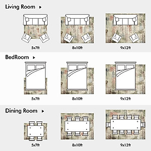 Washable Abstract Area Rug 5x7 - Modern Large Soft Living Room Bedroom Rugs Stain Resistant Non-Shedding Low Pile Carpet for Indoor Dining Room Home Studio Office - Multi-Color/Green Pink Beige