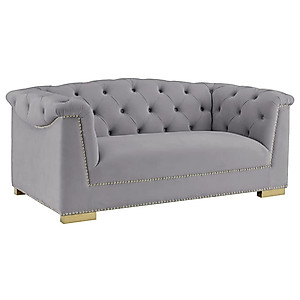 TOV Furniture Farah Grey Velvet Loveseat