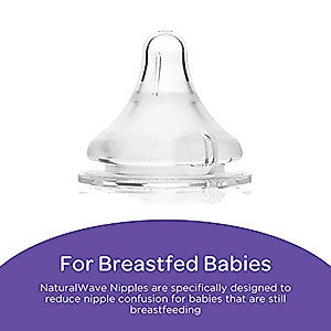 Lansinoh Momma Breastmilk Feeding Bottle with NaturalWave Nipple, 1 Count, 8 Ounce, Medium Flow Nipple, Soft Silicone Nipple, Collapse Resistant, Anti-Colic, BPS and BPA Free