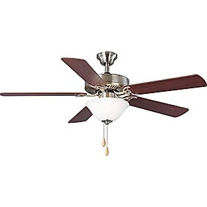 AirPro Collection 52" Five-Blade Ceiling Fan with White Etched Light Kit