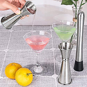 3PCS Double Jigger & Cocktail Jiggers Stainless Steel 1 Ounce X 2 Ounce Alcohol Measuring Tools