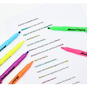 Madisi Highlighters, Chisel Tip, Assorted Colors, Bulk Pack, 84-Count