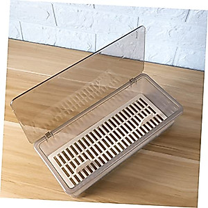 Luxshiny 3pcs Black Silverware Container Lid and Lid- Tableware Flatware Transparent Chopsticks Organizer Proof Countertop Organizers Cutlery Drain Storage Transparent- Tray