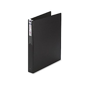 Avery Economy Binders with Round Rings & LABEL HOLDER - BLACK, 1", 1 Pack, Model:04301
