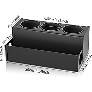 Vergissm Bathroom Hair Tool Organizer, 100% Metal Hot Tool Holder Black Hair Dryer and Styling Holder with 3 Fixed Cooling Cups Blow Dryer Holder Bathroom Countertop Organizer