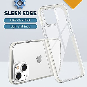 MATEPROX Compatible with iPhone 13 Mini case,iPhone 12 Mini Cases Clear Thin Slim Crystal Transparent Cover Shockproof Bumper Case(White)