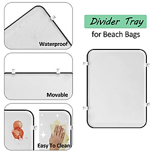 RongYue Divider Tray for Large Rubber Beach Bags Waterproof Tray Insert for Open EVA Tote Bag With Holes Plastic Accessories (Black)