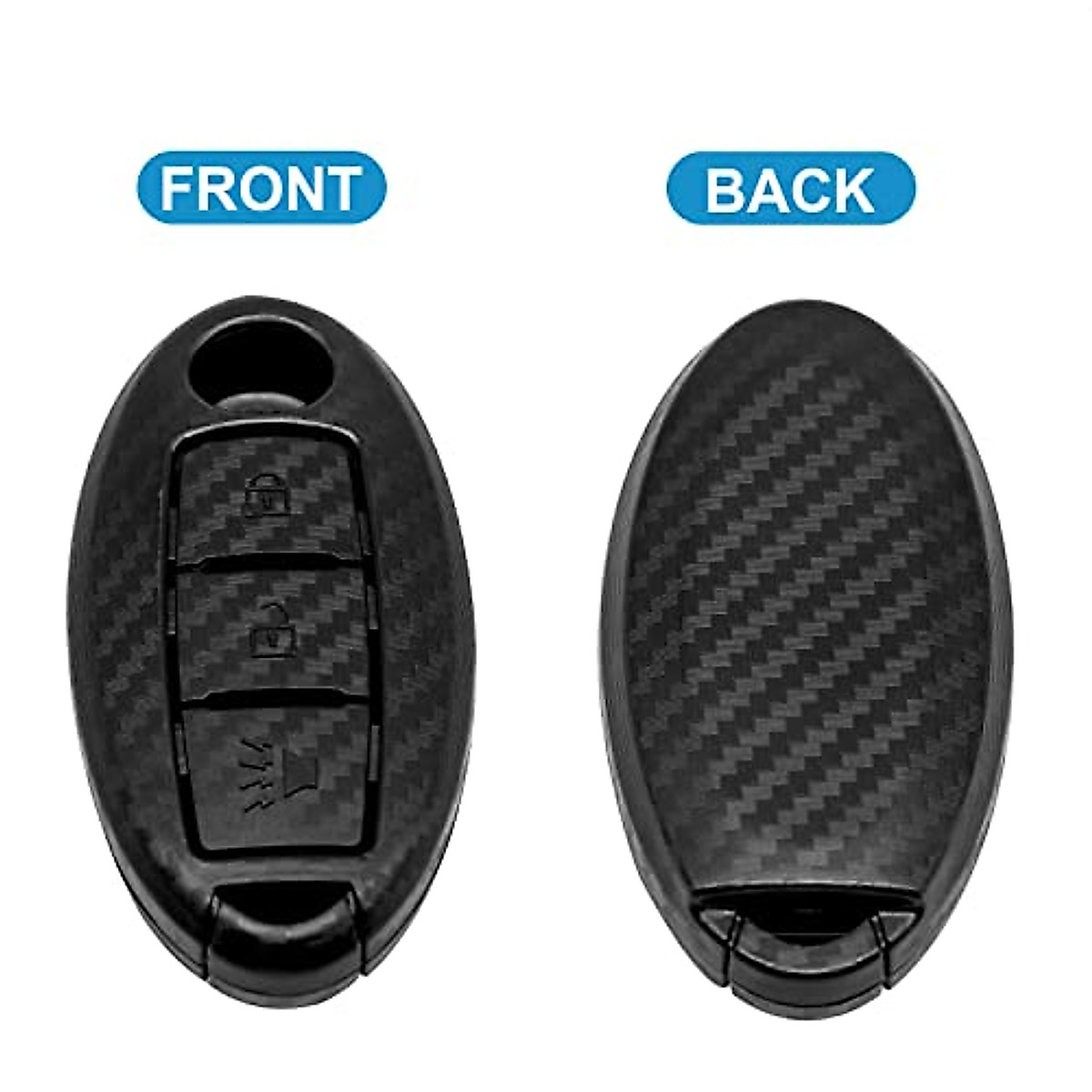 SK CUSTOM Key Fob Case Compatible with Infiniti EX35 EX37 FX35 FX37 FX45 FX50 Q70 QX70 QX50 for Nissan 370Z Armada Cube Juke Leaf Murano Pathfinder Quest Rogue Titan Versa 3 Button Keyless