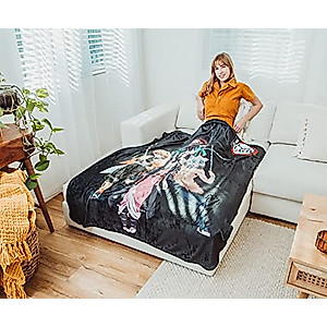 Surreal Entertainment Demon Slayer Group 45 x 60 Inch Fleece Throw Blanket Black