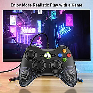 Etpark X-Box 360 Controller Wired, Gamepad Controller with Wired USB for Microsoft X-Box 360 & Slim Console and PC Windows XP/7/8/10, with Upgraded Joystick, Black
