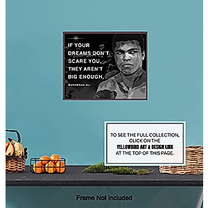 Muhammad Ali Poster - Motivational Sports Quote - Wall Art Decor for Home, Office, Gym, Man Cave, Bedroom - Gift for Men, Boys, Teens, Graduation, Boxing, Workout, Weightlifting Fans - 8x10 UNFRAMED