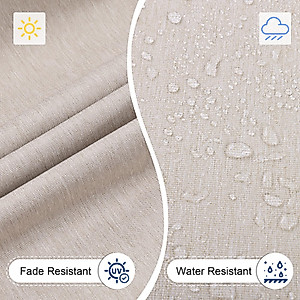 Topotdor Outdoor Chair Cushions Set of 2, Waterproof Patio Chair Cushions for Outdoor Furniture, Round Corner Seat Chair Pads with Ties for Patio Garden Dining Office, 17"x16"x2", Beige