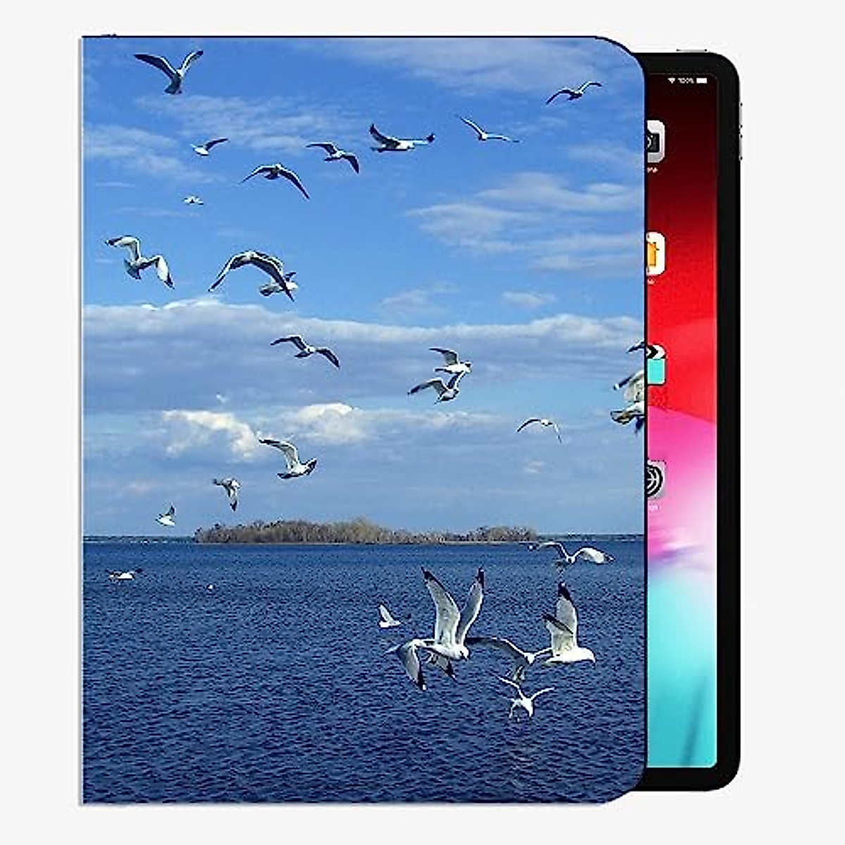 YENDOSTEEN iPad Air 5th Generation Case 2022 / iPad Air 4th 2020 Case 10.9 Inch,Lake Seagulls Protective Smart Cover for iPad Air 5th A2589 A2591/ Air 4th Gen A2316 A2324