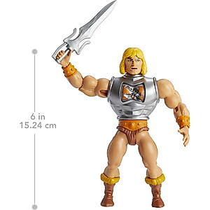Mattel Masters of the Universe Origins Action Figure & Accessories Set, Battle Armor He-Man 5.5-inch Collectible Toy with Mini-Comic