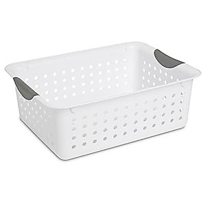 Sterilite 16248006 Medium Ultra Plastic Storage Organizer Basket White (42 Pack)