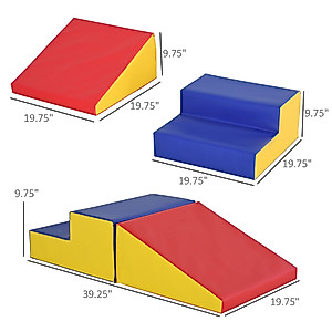 Soozier 2 Piece Climb and Crawl Activity Play Set Soft Secure Foam Playset for Toddler Preschooler Indoor Play Equipment Baby Learning Toys Multicolor