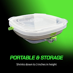 Gel Blaster Gellet Depot with 10,000 Gellets - Portable & Collapsible Ammo Storage Tub, Fast Loading Nozzle & Strainer - Hydrates & Stores 10,000 Water Based Gellets - Toy Gel Blasters Accessories