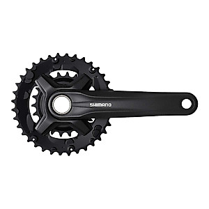 SHIMANO 9-Speed Mountain Bicycle Crank Set - FC-MT210-3 (Black - 175MM, 40-30-22T W/CG)