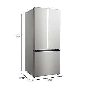 Hamilton Beach HBF1770 French Door Counter Depth Refrigerator with Freezer Drawer, 17.7 cu ft, Stainless Steel (Full Size)