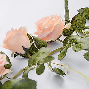 LUSHIDI 5.9Ft Artificial Rose Vine Silk Flower Garland Hanging Vines Home Outdoor Wedding Arch Garden Wall Decor，Pack of 1 (Pink)