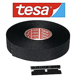 Prime Ave (1) Razor Blade + (1) Genuine Tesa Tape 51036 -Tesa's Most Advanced High Heat Harness Tape Compatible with Mercedes, BMW, Audi, VW & Porsche | Made in Germany