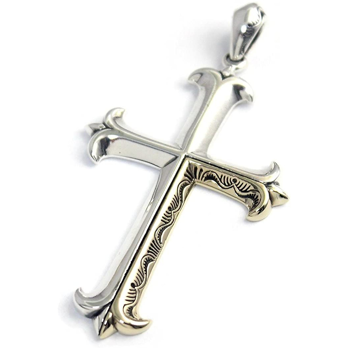 COSUMOSU 2.75inch 925 Sterling Silver Large Cross Pendant for men