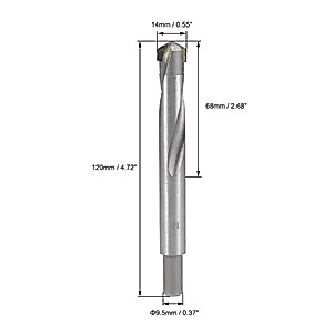 uxcell Cemented Carbide Twist Drill Bits 14mm Metal Drill Cutter for Stainless Steel Copper Aluminum Zinc Alloy Iron 4 Pcs