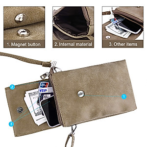 Small Crossbody Bags for Women,Cell phone Zipper Purse with Shoulder Strap for Iphone Samsung Huawei Smartphone Series(Brown)