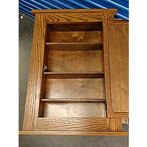 24" W x 33" H Solid Oak Mission Recessed Medicine Cabinet/Solid Wood & Handmade