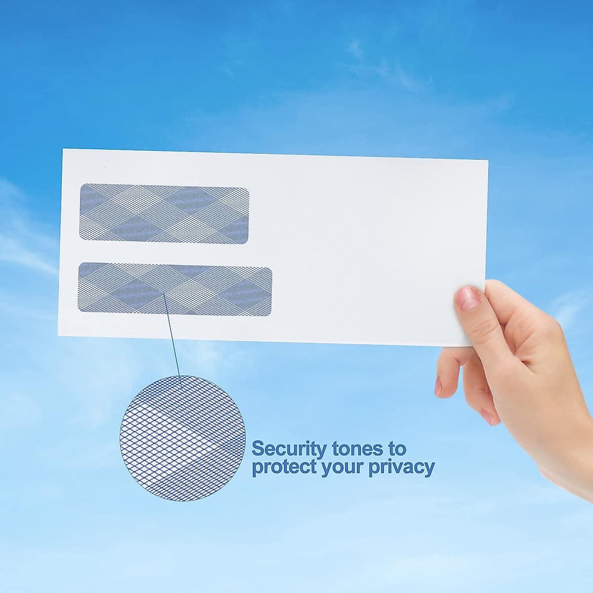 500 #10 Double Window Security Envelopes, PANDRI NO.10 Self-Seal Window Envelopes Designed for Invoices and QuickBooks, Business Statements & Documents - Number 10 Size 4 1/8 Inch X 9 1/2 Inch- 24 LB