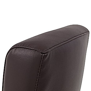 ZURI Forbes Genuine Leather Aluminum Base High Back Executive Chair - Dark Brown