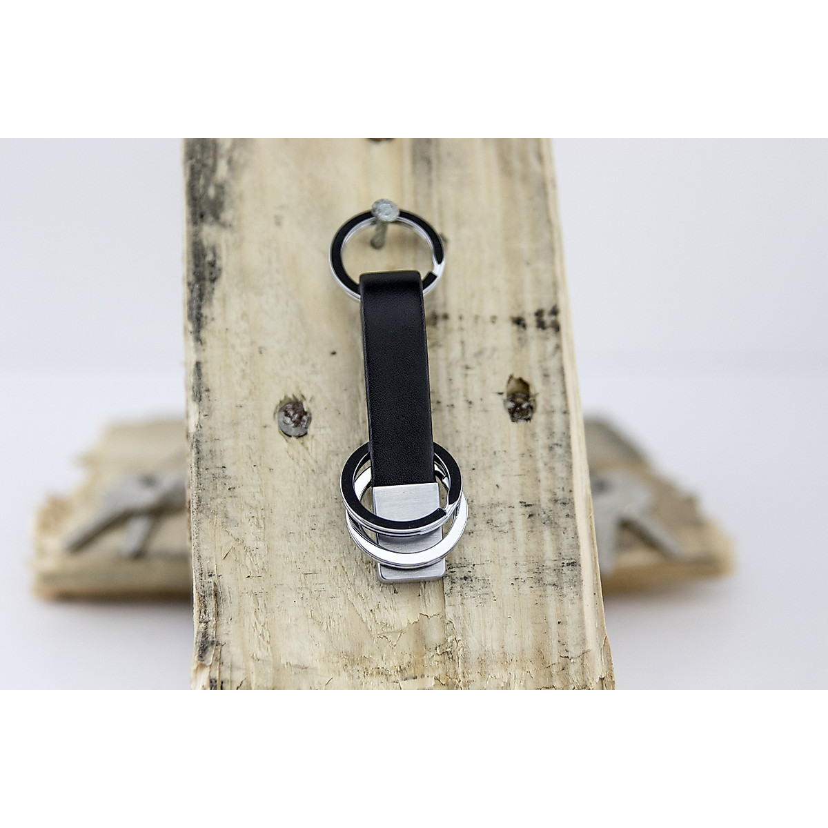 Troika Twister Black Leather Keyring (KRG649LE)