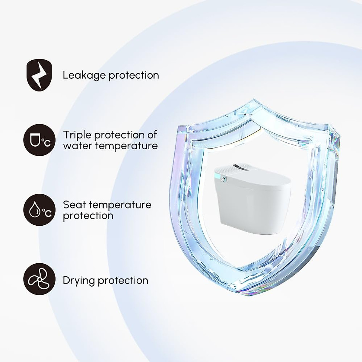 KunMai Smart Toilet with Bidet Built in, Auto Open/Close, Heated Seat, Automatic Flush Bidet Toilet, Night Light, 1.32 GPF One-Piece White Toilet for Bathroom