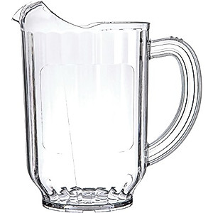 Carlisle FoodService Products Versapour Clear Pitcher Tall Pitcher for Restaurants, Catering, Kitchens, Plastic, 60 Ounces, Clear, (Pack of 6)
